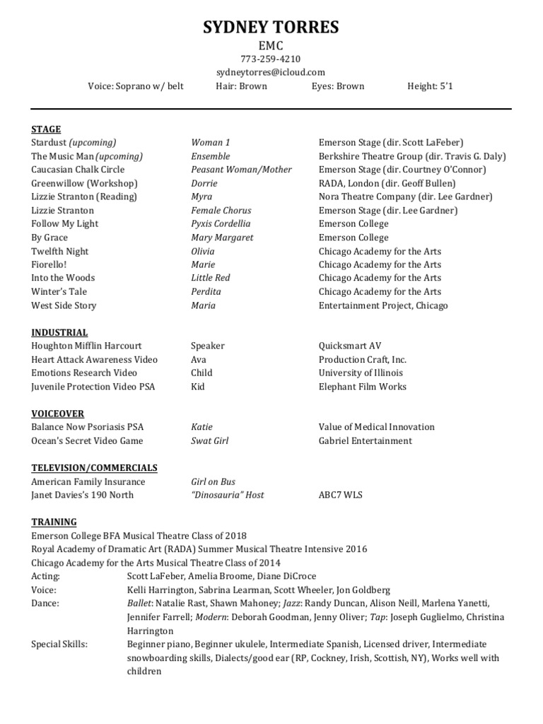 Resume May 2017 Mock Up | Download Free PDF | Theatre | Leisure