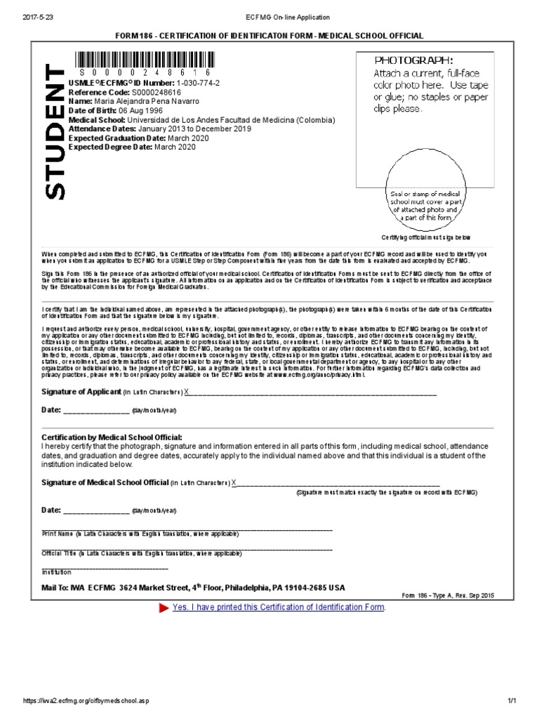 ECFMG On-Line Application | PDF | Identity Document | Professional ...