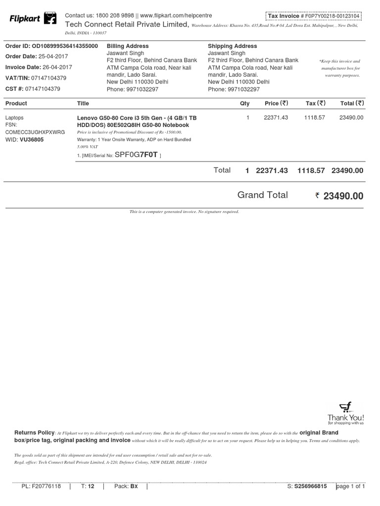 Aa | PDF | Invoice | Laptop