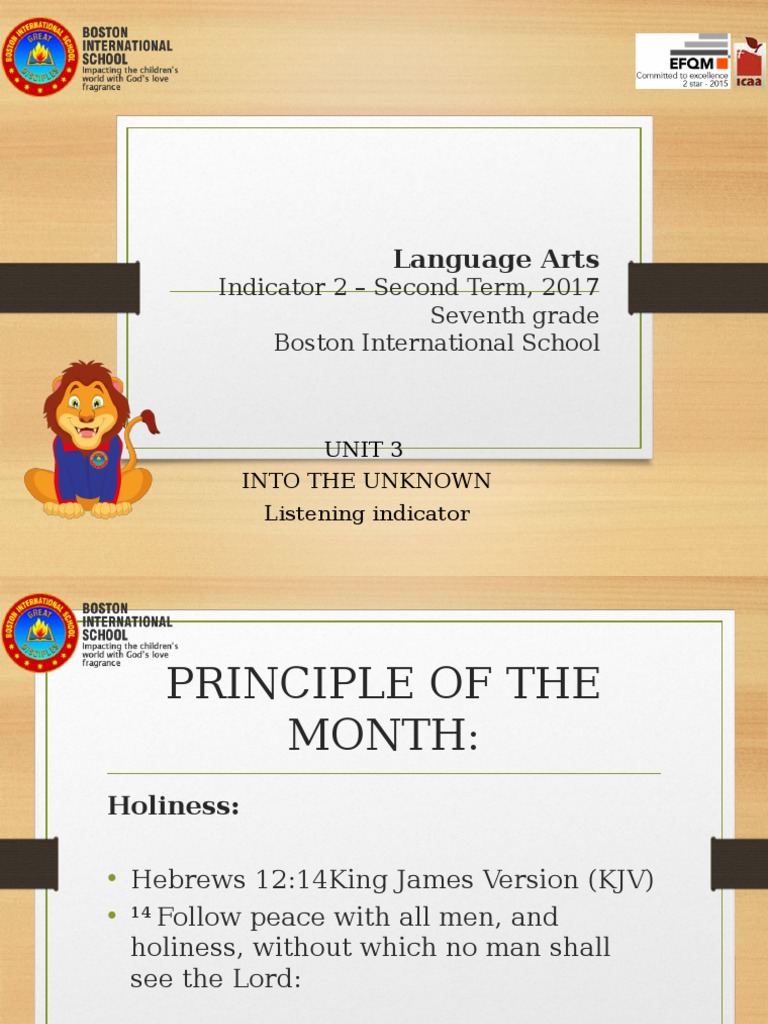 Language Arts: Indicator 2 - Second Term, 2017 Seventh Grade Boston ...