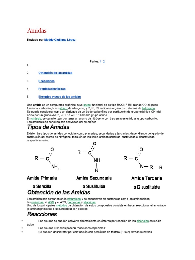 Amidas | PDF | Amida | Moléculas