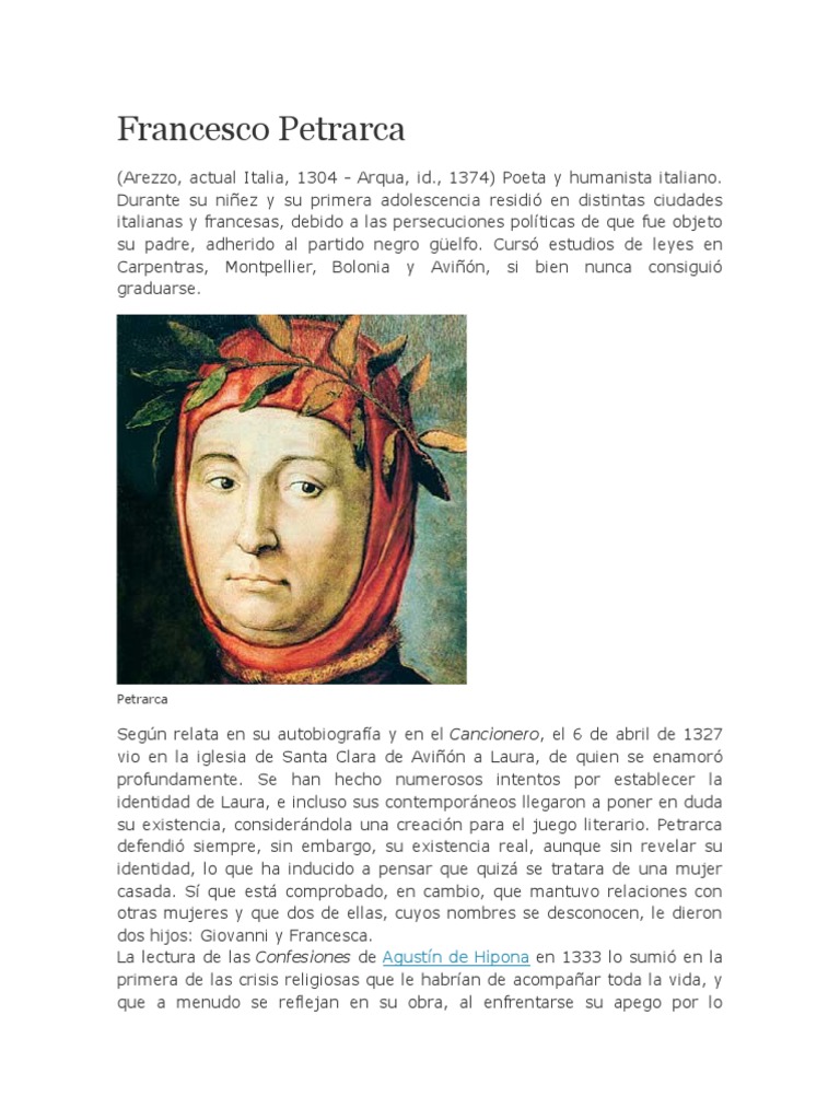 Biografía de Francesco Petrarca | PDF | Poesía