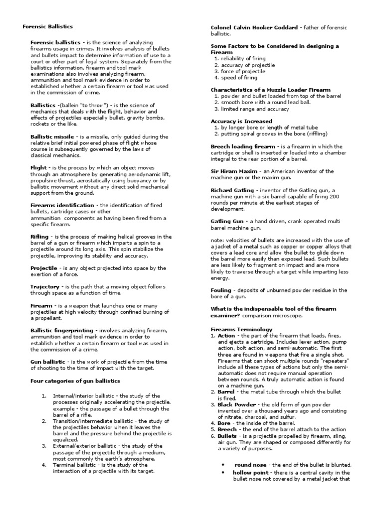 Understanding Forensic Ballistics | PDF | Cartridge (Firearms) | Firearms