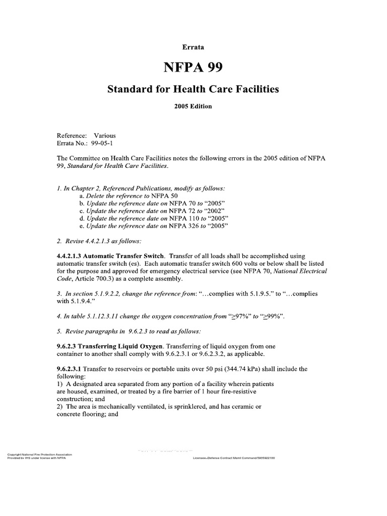 NFPA 99 Compliance Guidelines | PDF | Copyright | License