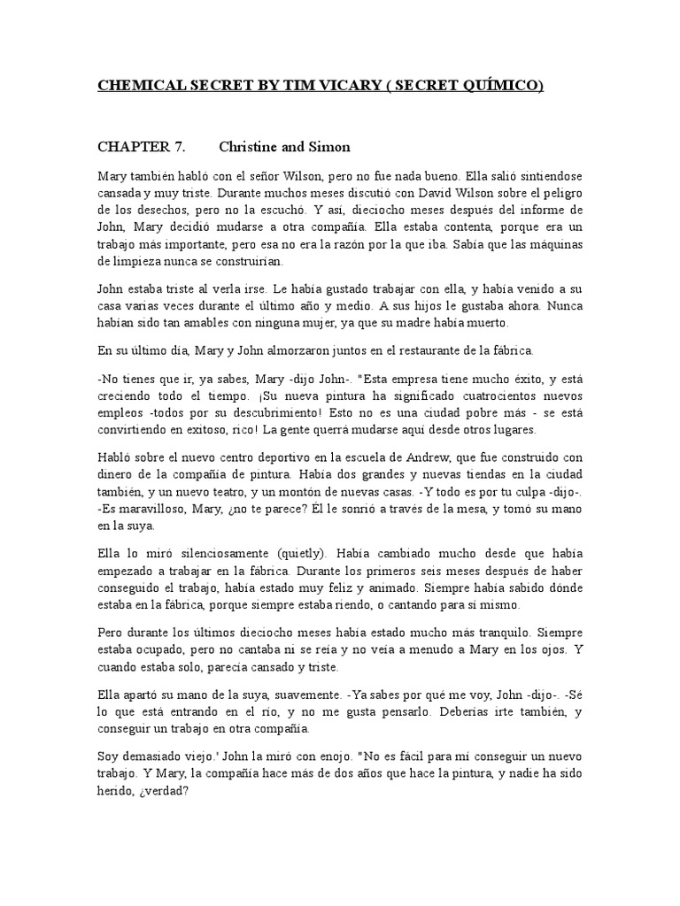 El secreto químico de Tim Vicary | PDF