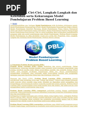 Kelebihan Dan Kekurangan Pbl