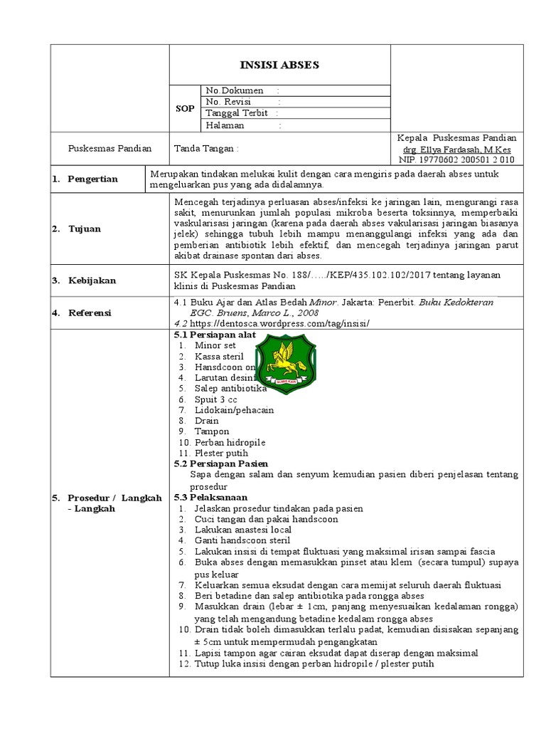 SOP Insisi Abses | PDF