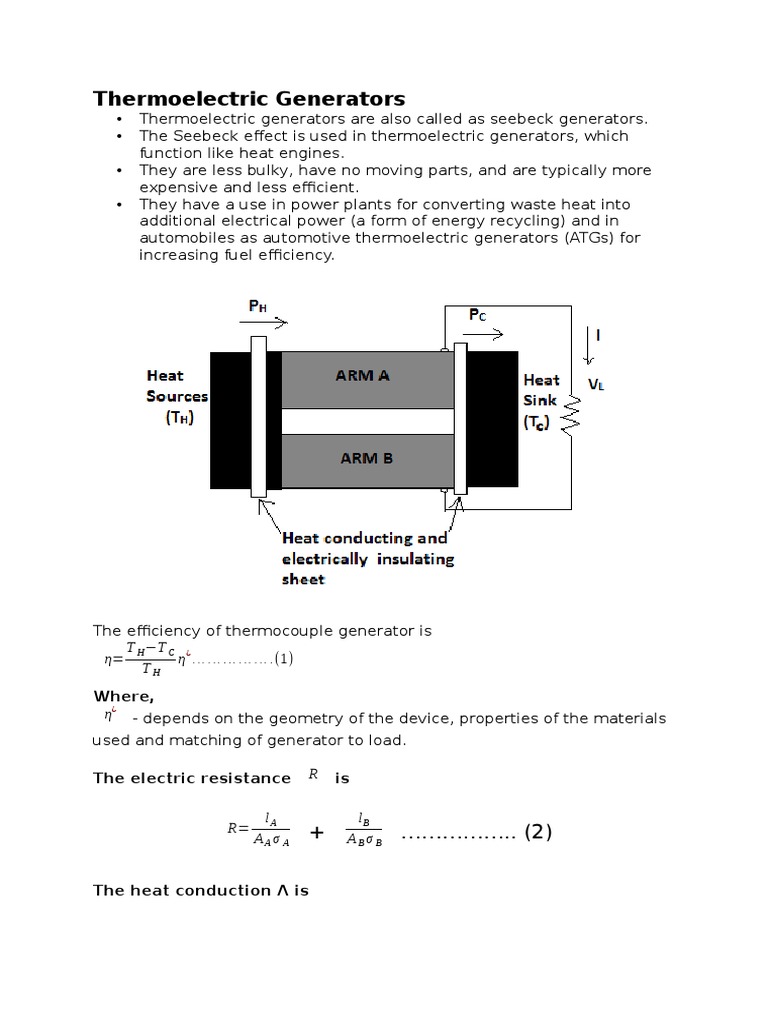 Thermoelectric Generators | PDF | Electricity | Energy Conversion