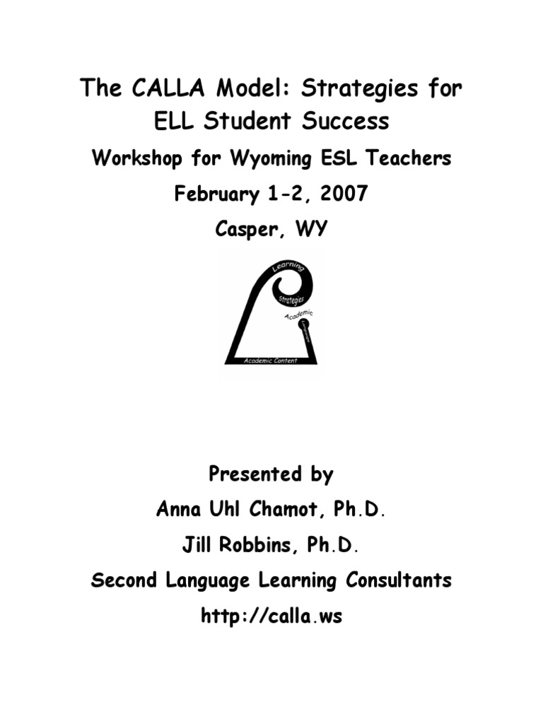 The CALLA Model Strategies For ELL Student Success PDF | PDF | Reading ...