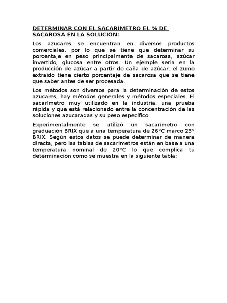 Determinar Con El Sacarímetro El | PDF | Naturaleza