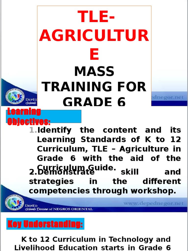 Tle-Agricultur E: Mass Training For Grade 6 | PDF