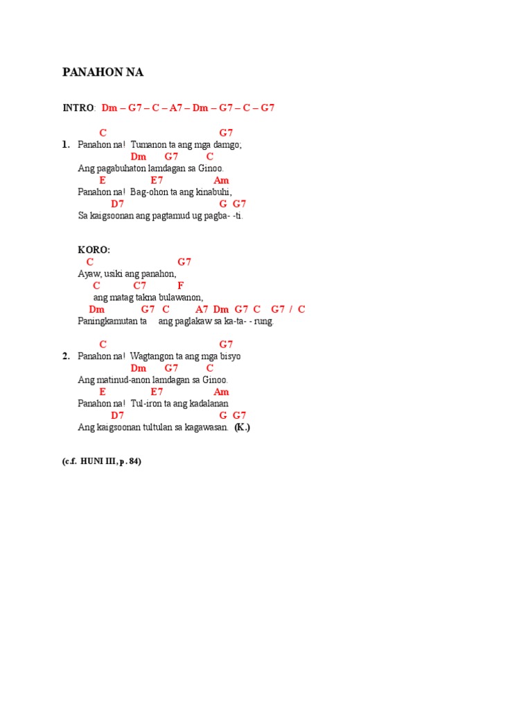 Panahon Na (Lyrics & Chords) | PDF