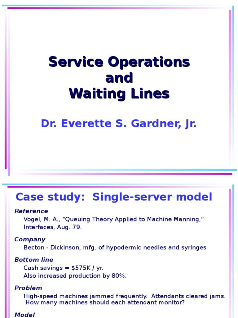 Service Operations and Waiting Lines | PDF | Applied Mathematics ...