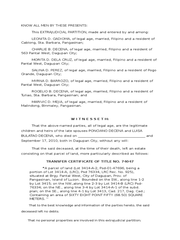 Witnesseth:: That To The Best Knowledge and Information of The Parties ...