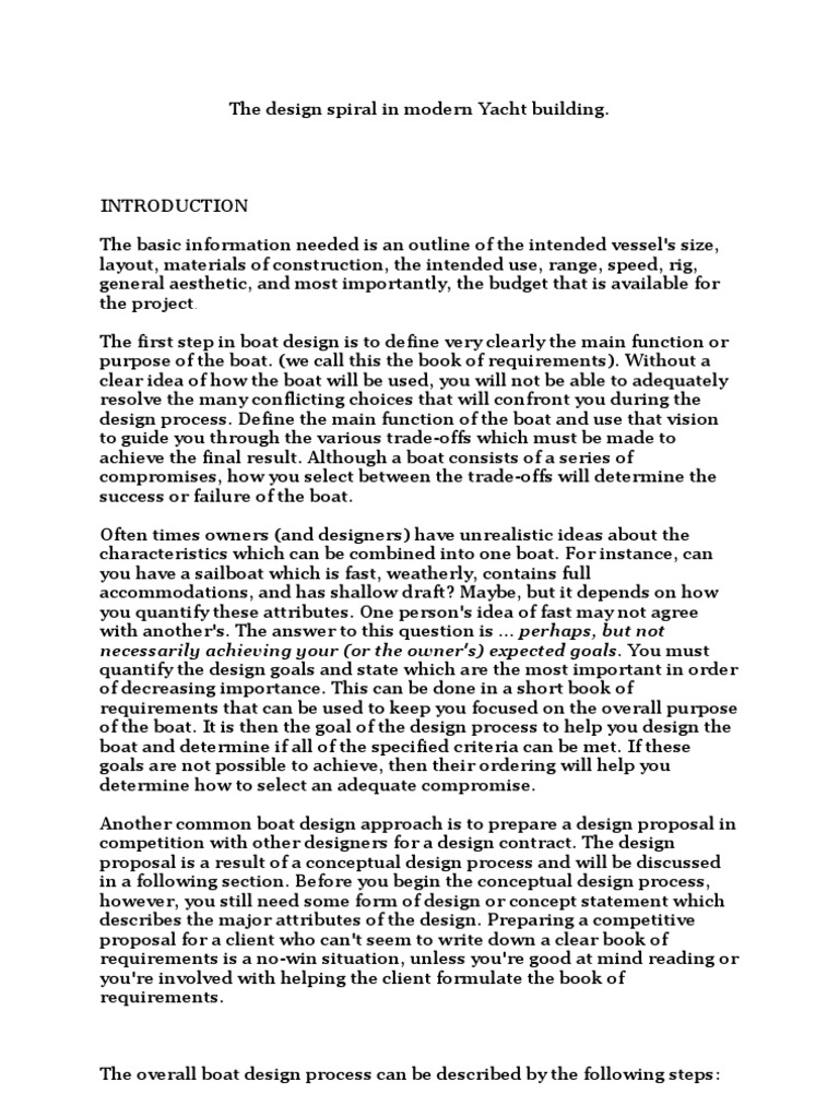 Yacht Design Process Overview | PDF | Mathematical Optimization | Hull (Watercraft)