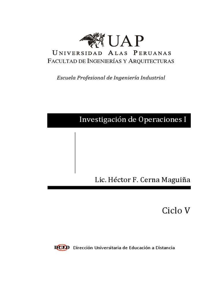 Investigación Operativa PDF | PDF | La investigación de operaciones | Toma de decisiones