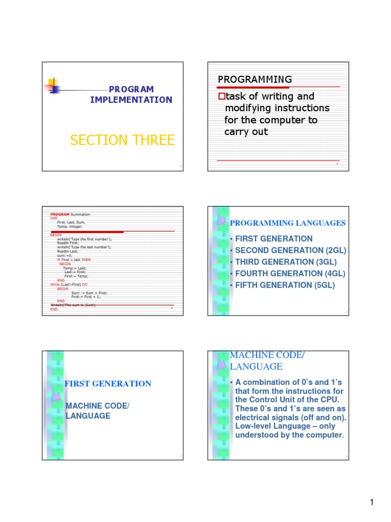 Section Three: Program Implementation | Download Free PDF | Summation | Computer Program