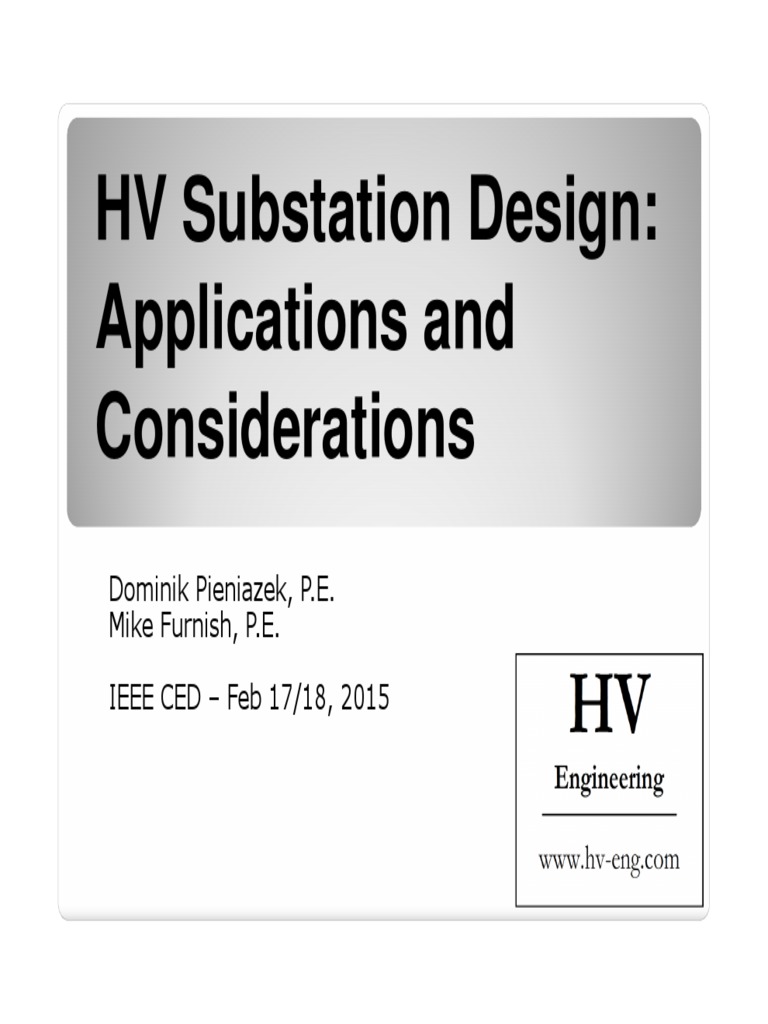HV Substation Design Overview | PDF | Electrical Substation ...