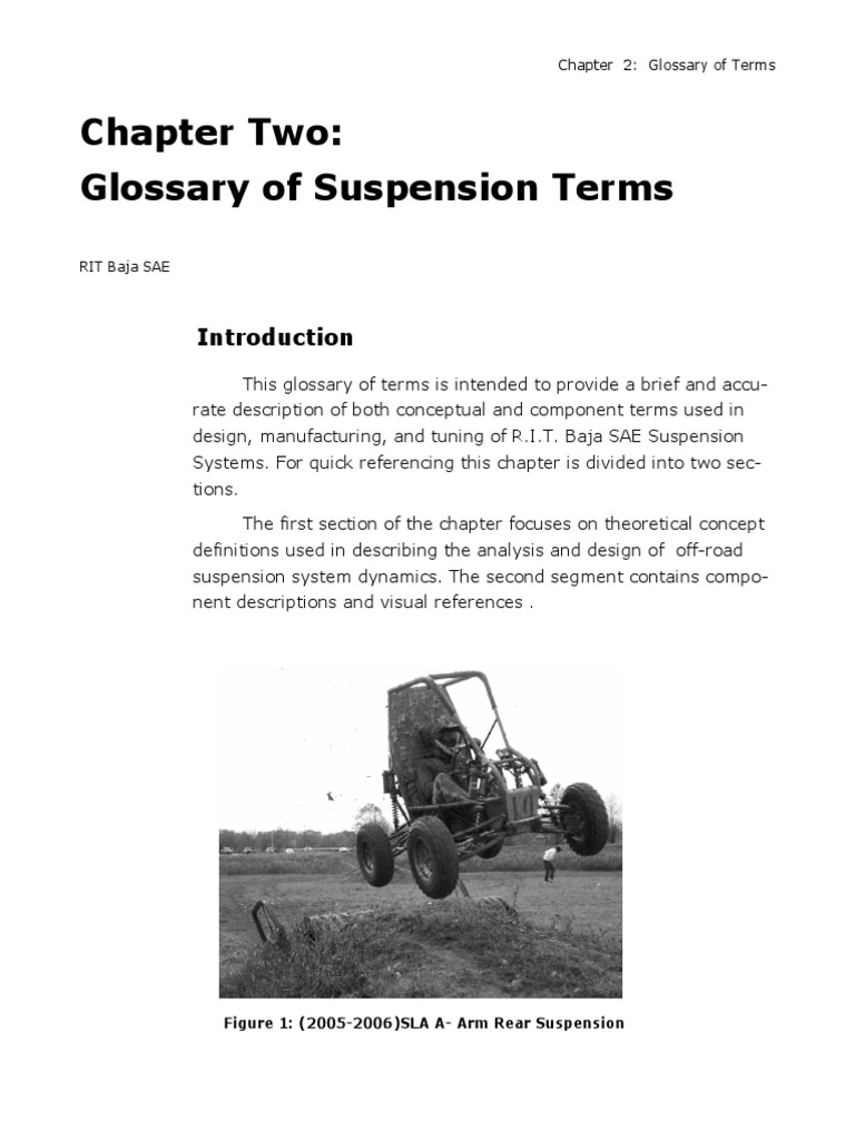 Glossary of Suspension Terms PDF | PDF | Suspension (Vehicle) | Steering