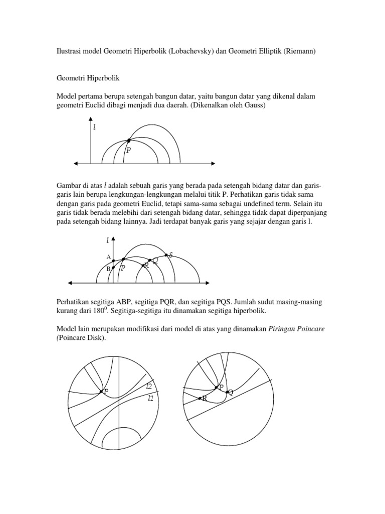Model Geometri Hiperbolik dan Eliptik | PDF | Klasik