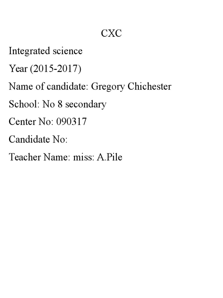 CXC Chemistry 2017 | PDF | History