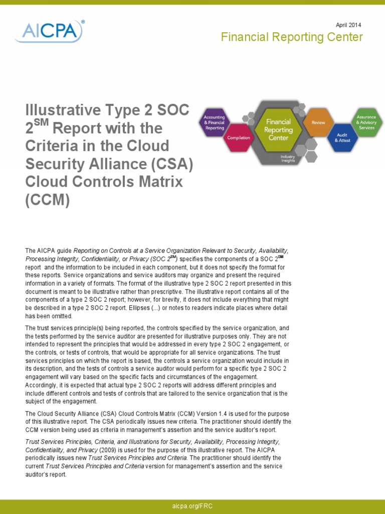 Soc2 Csa CCM Report | PDF | Load Balancing (Computing) | Internal Audit