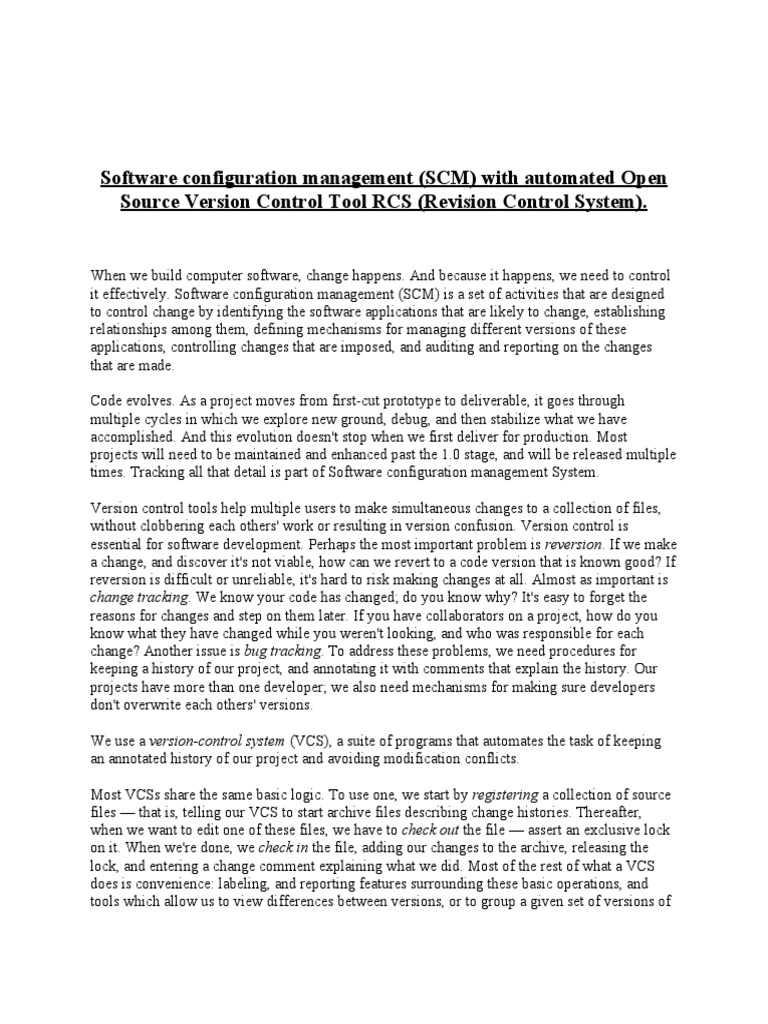 Software Configuration Management | PDF | Business | Version Control