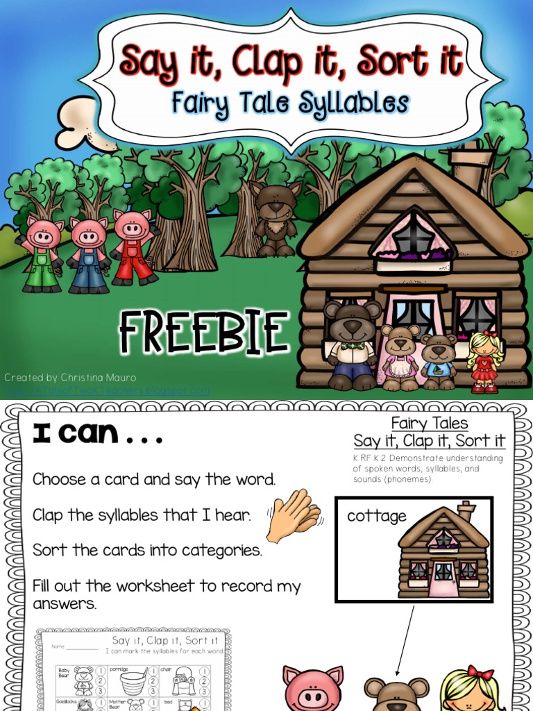 Fairy Tale Syllable Sorting Activity | PDF | Goldilocks And The Three ...