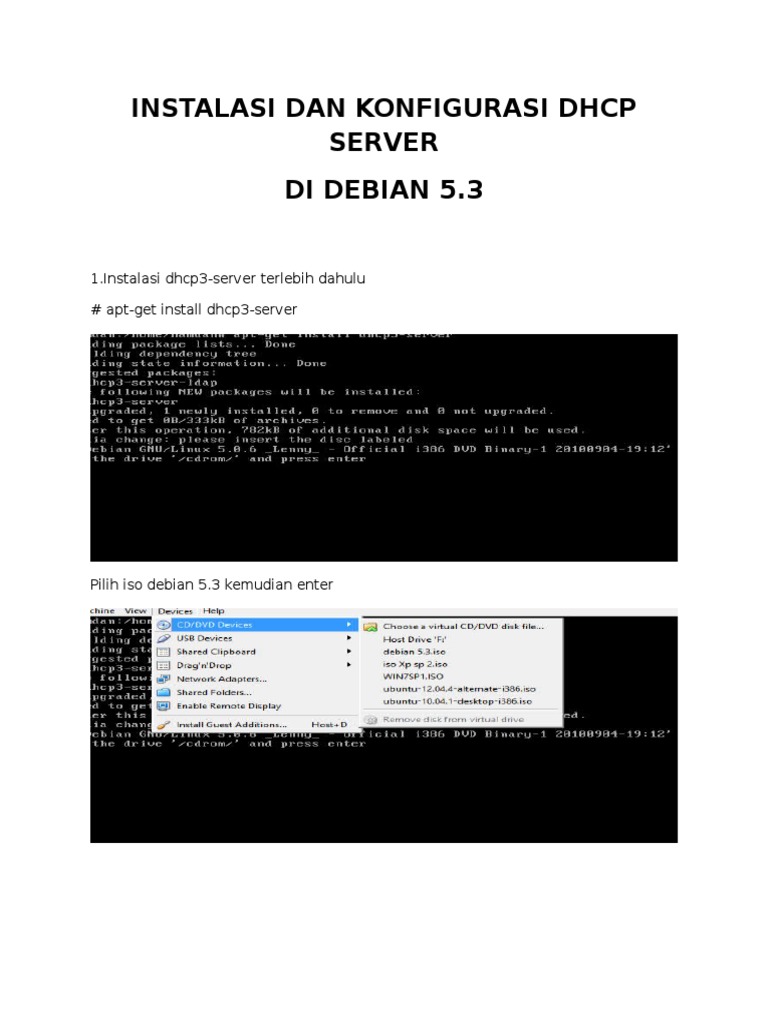 Instalasi Dan Konfigurasi DHCP Server | PDF
