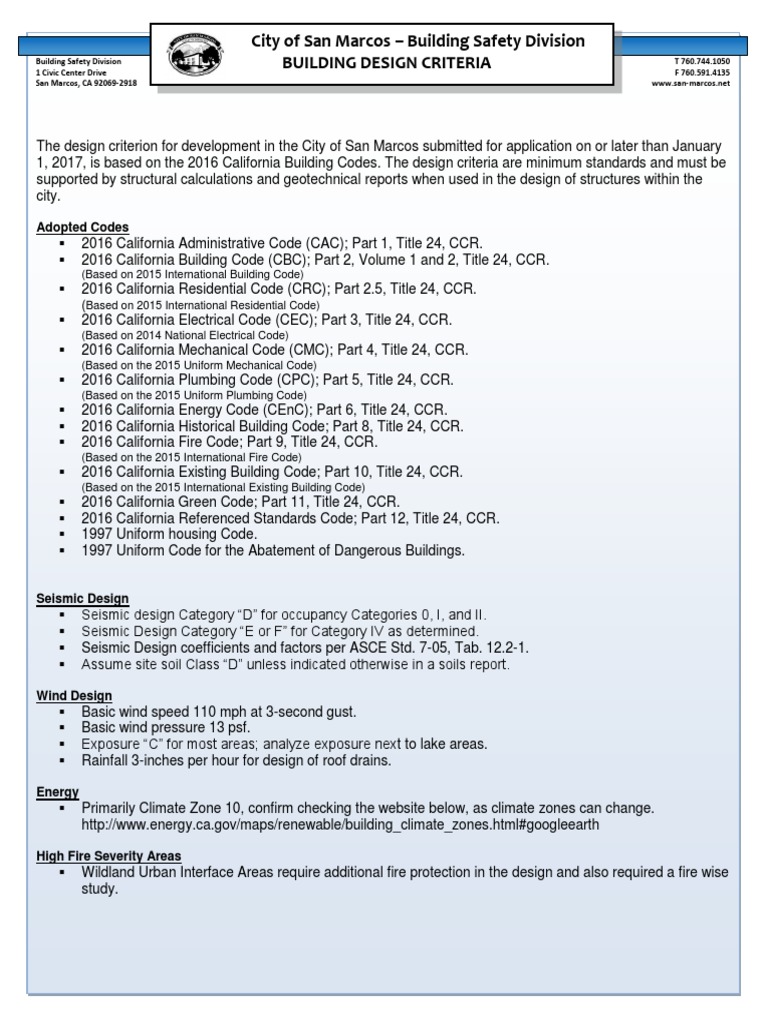 Building Design Criteria | PDF | Building Code | Wound