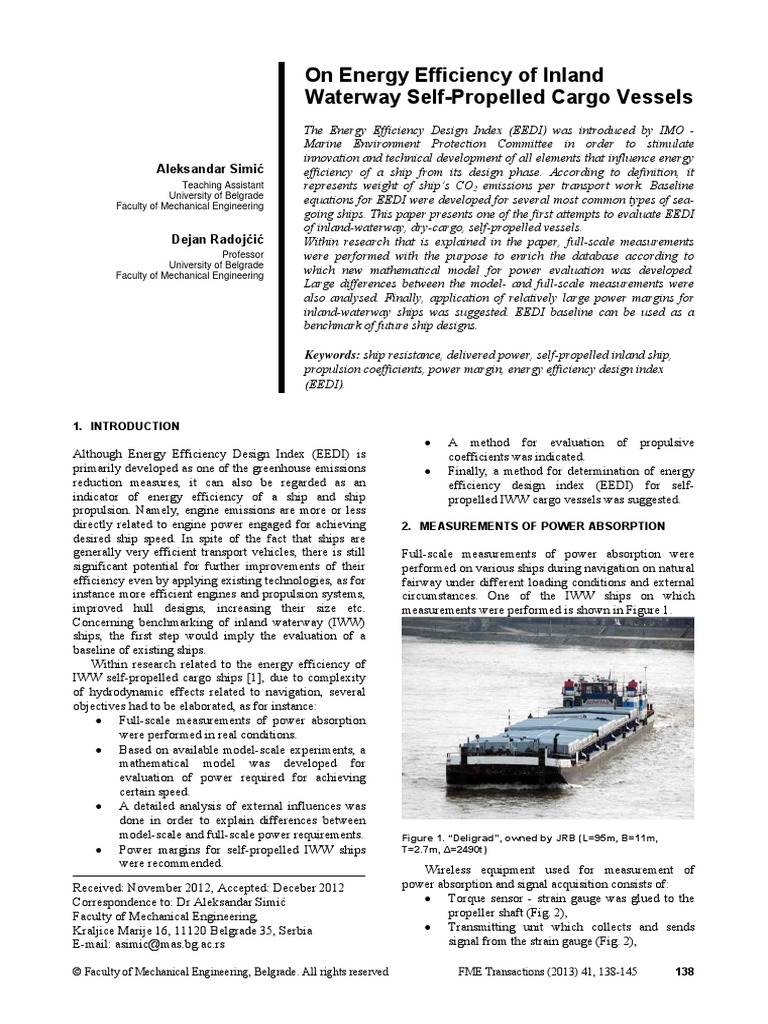 Simic A., Radojcic D., 2013 | PDF | Ships | Mathematical Model