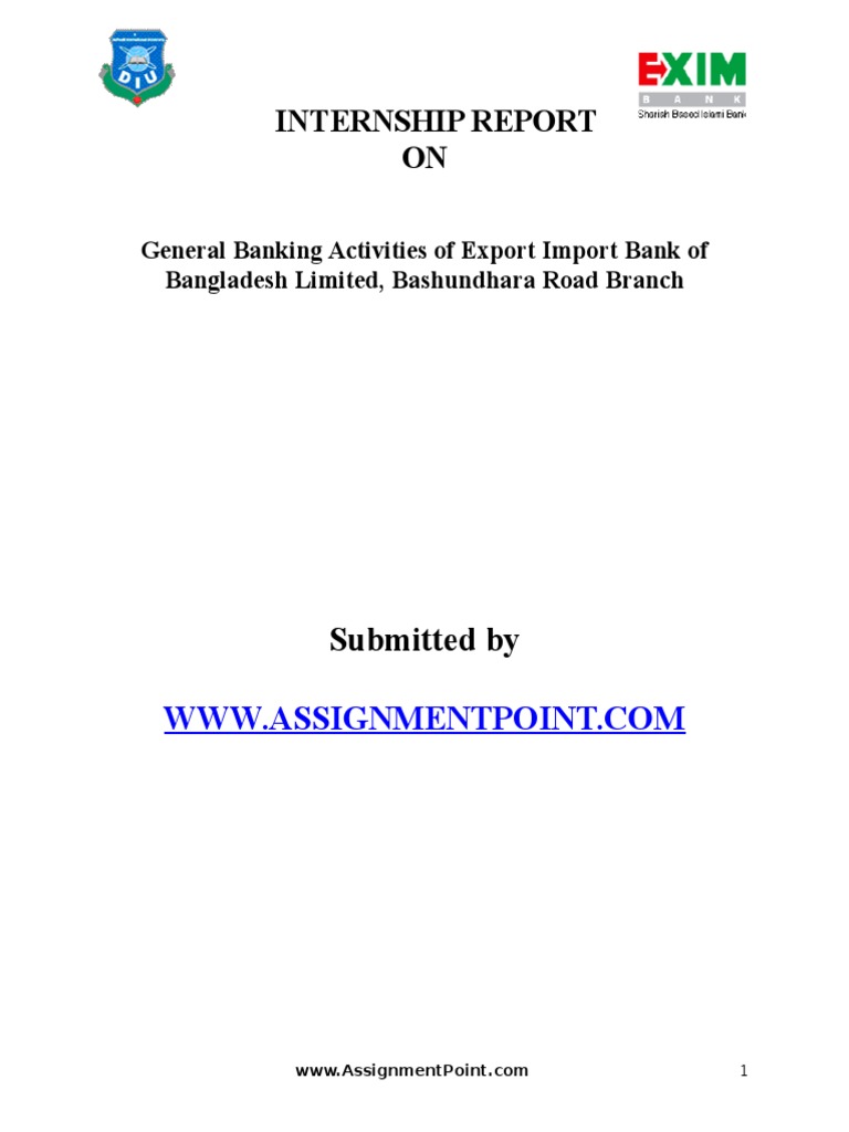 EXIM Bank Internship Report Overview | PDF | Deposit Account | Banks