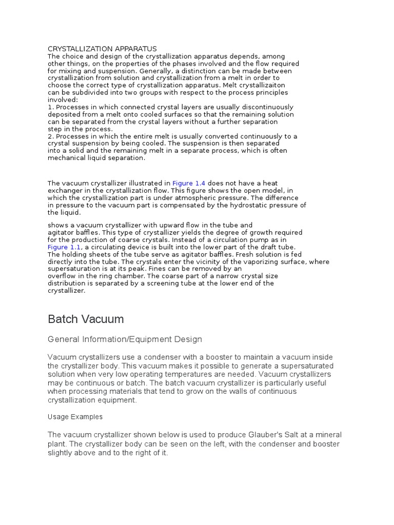 Batch Vacuum: Crystallization Apparatus | PDF | Crystallization | Vacuum