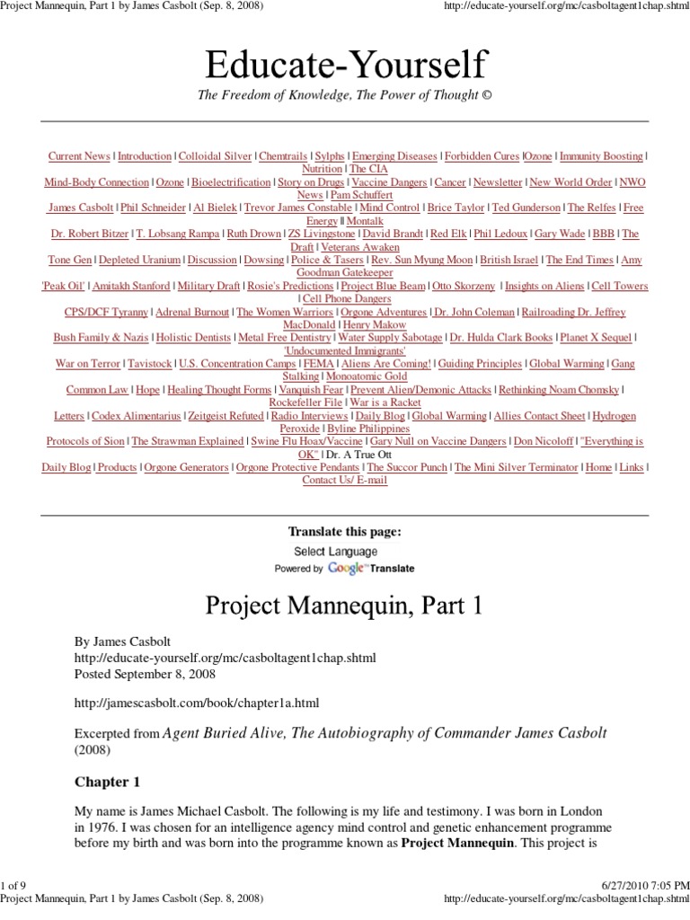Project Mannequin, Part 1 | PDF | National Security Agency | Mind
