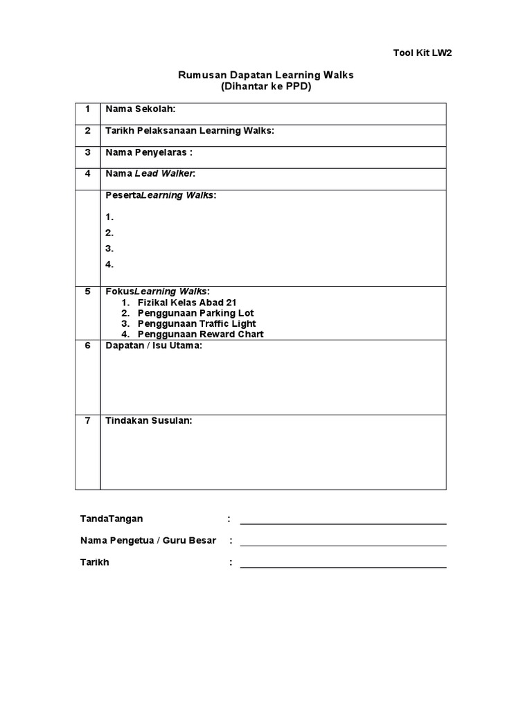 Laporan Learning Walks LW2 | PDF