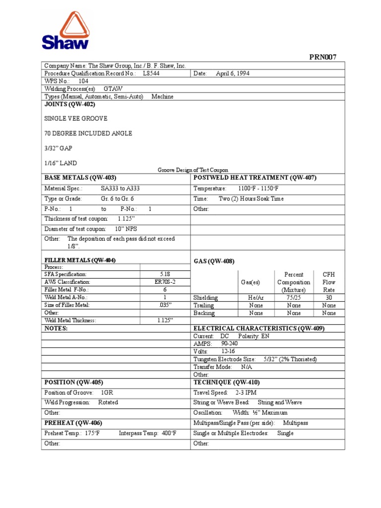 JOINTS (QW-402) : Groove Design of Test Coupon | PDF | Welding ...