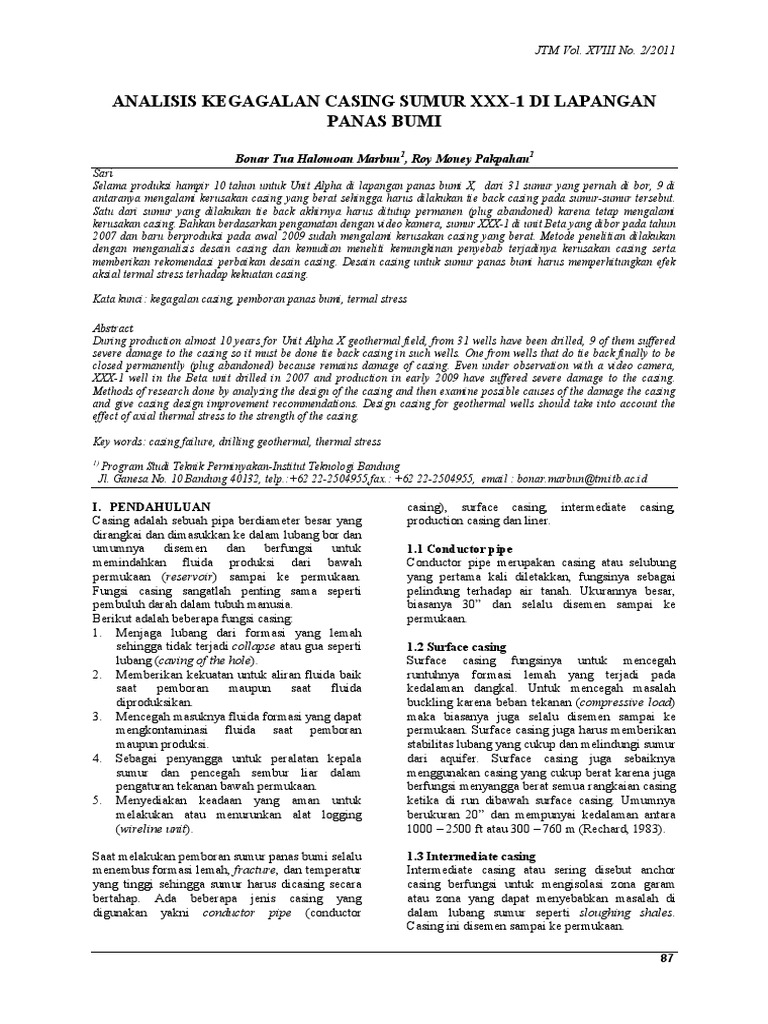 Casing Design Geothermal PDF | PDF