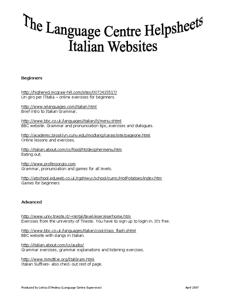 Italian Websites 20 | PDF