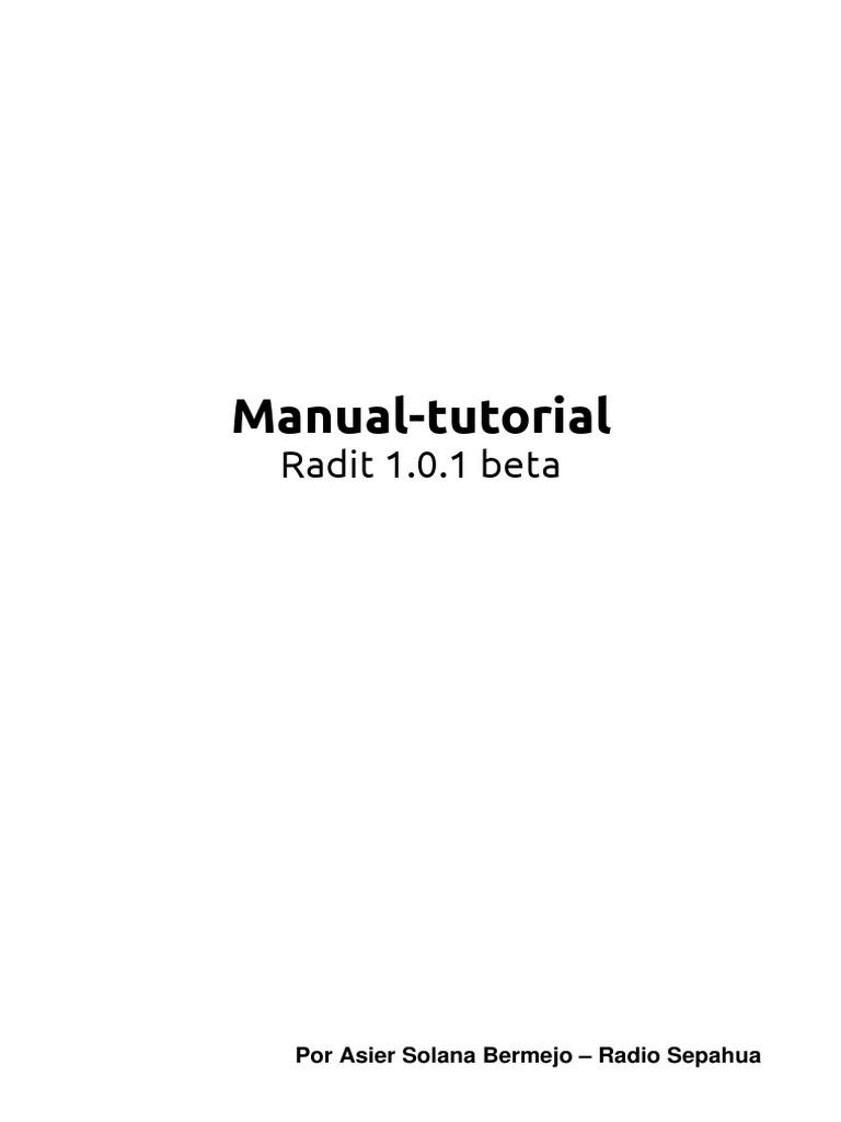 Manual Tutorial Radit 1.0.1 Beta PDF | PDF | Archivo de computadora | Radio