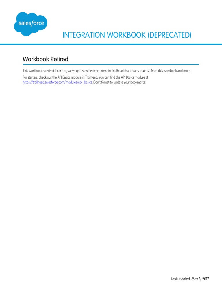 Integration Workbook (Deprecated) | PDF