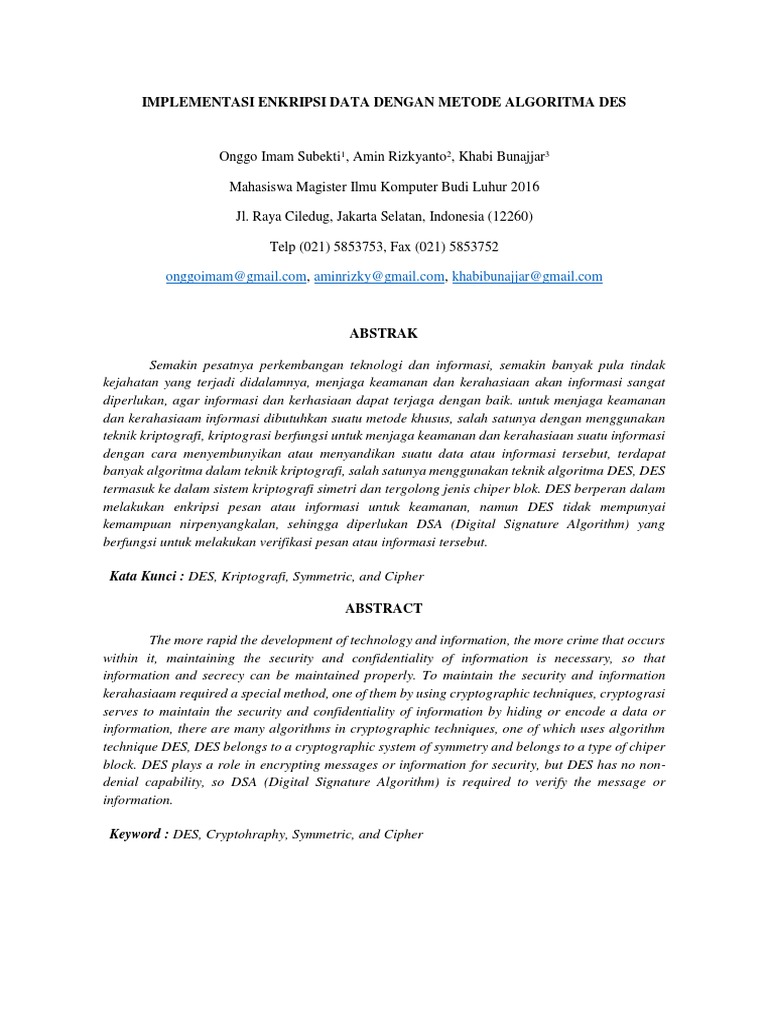 Kel 3 - Paper Implementasi Enkripsi Data Dengan Metode Algoritma Des ...