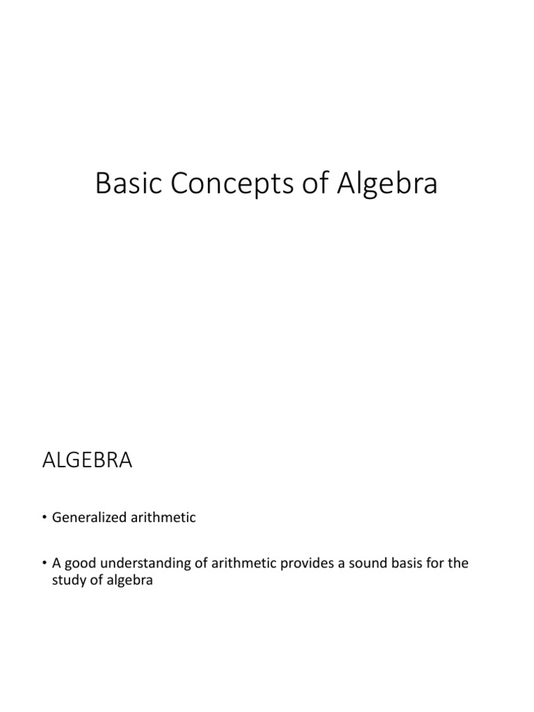 Basic Algebra Concepts Overview | PDF | Numbers | Polynomial