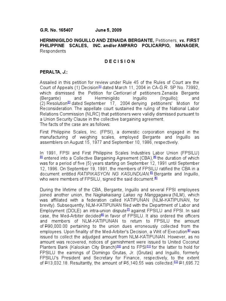 Labor Cases For Print | PDF | Employment | Collective Bargaining