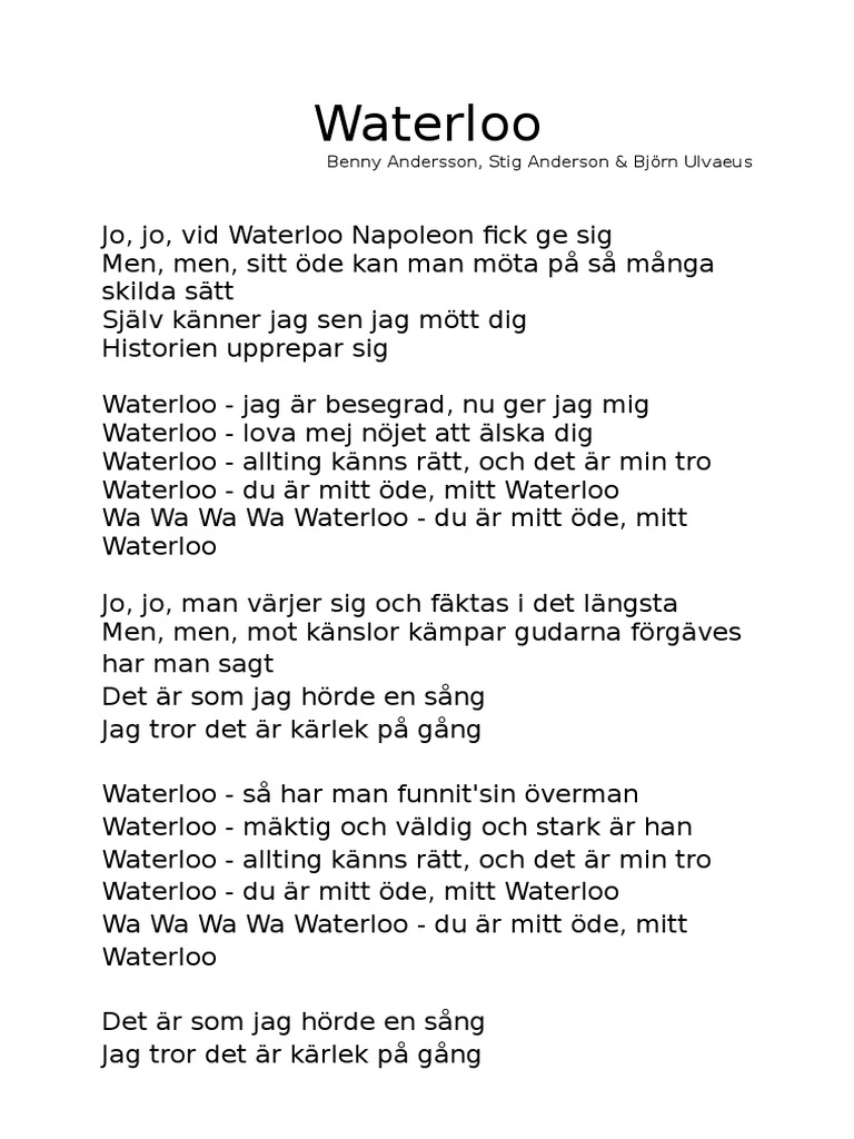 Waterloo (Svensk Text) | PDF