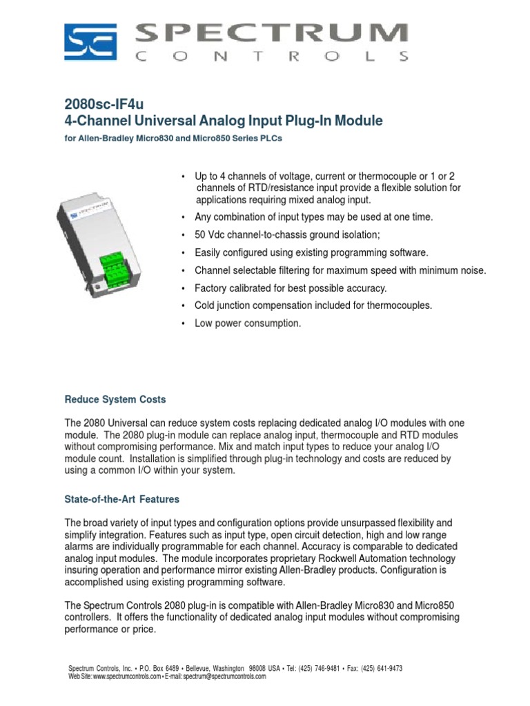 2080sc-If4u Micro830 and Micro850 Series PLCs | PDF | Thermocouple ...