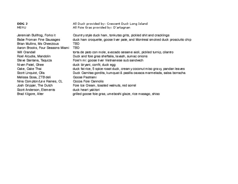 Duck Duck Goose Menu | PDF