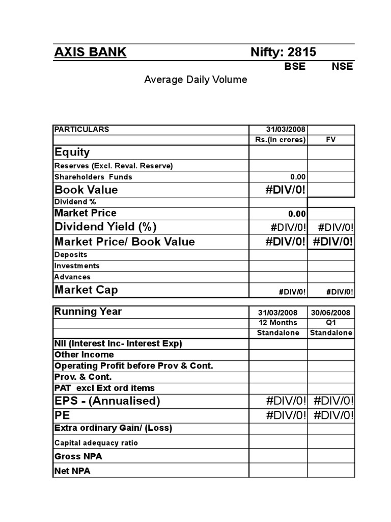 Axis Bank One Pager | PDF
