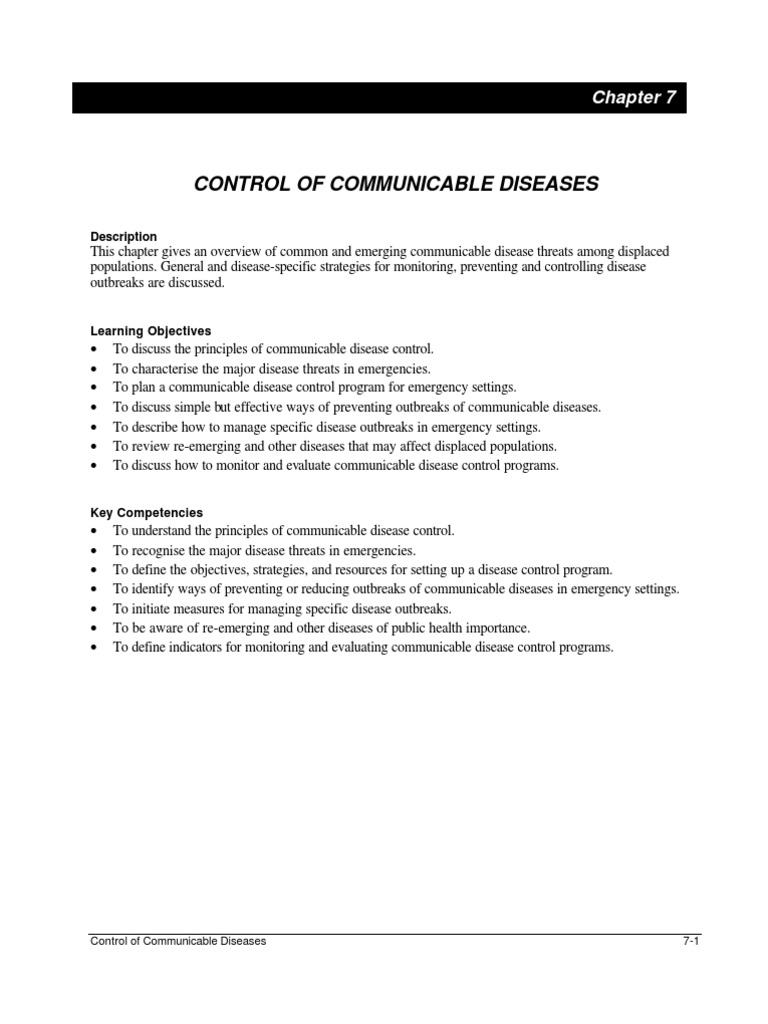 Communicable Disease Control Strategies | PDF
