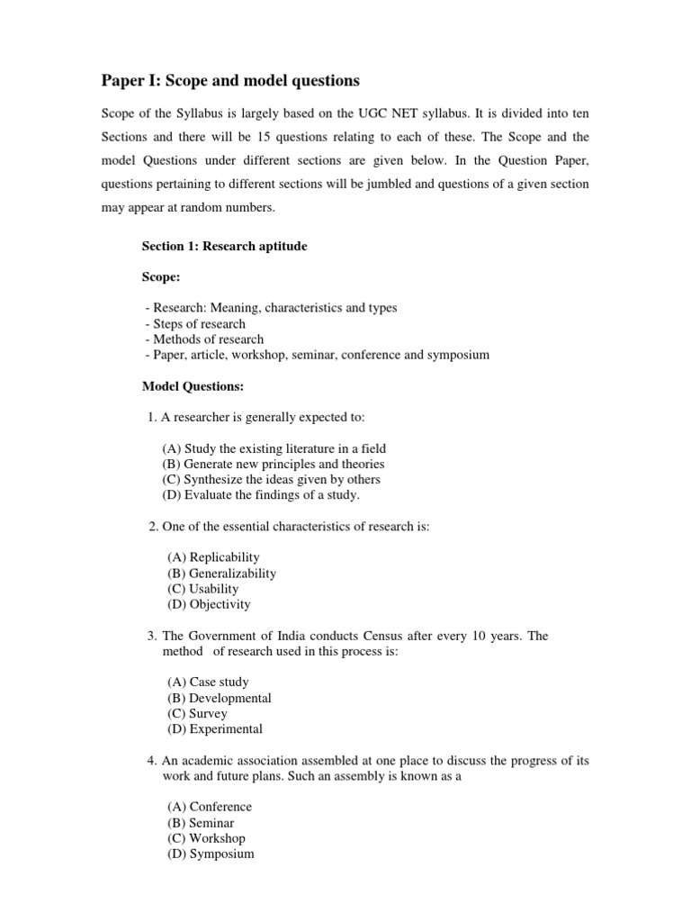 Scope Model Paper I | PDF