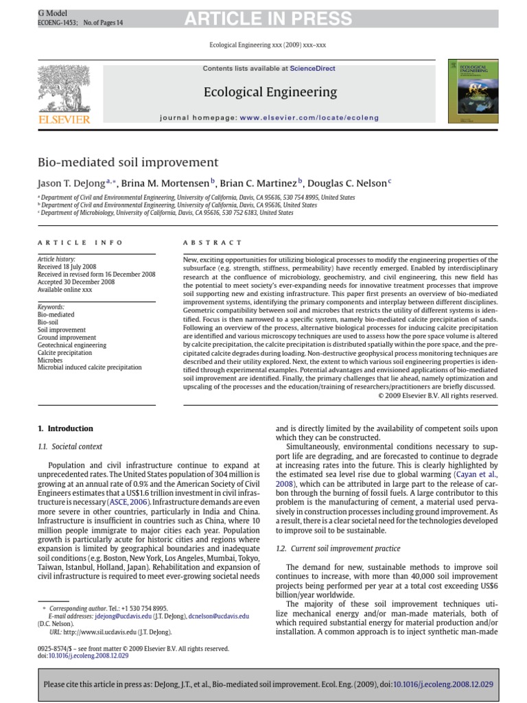 8.bio-Mediated Soil Improvement | PDF | Porosity | Soil